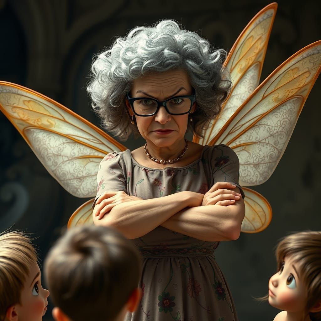 Wisdom of Age: A Fierce Fairy Teacher - AI Art