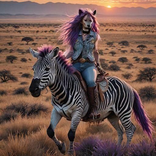 Zebra Rider - AI Generated Artwork - NightCafe Creator