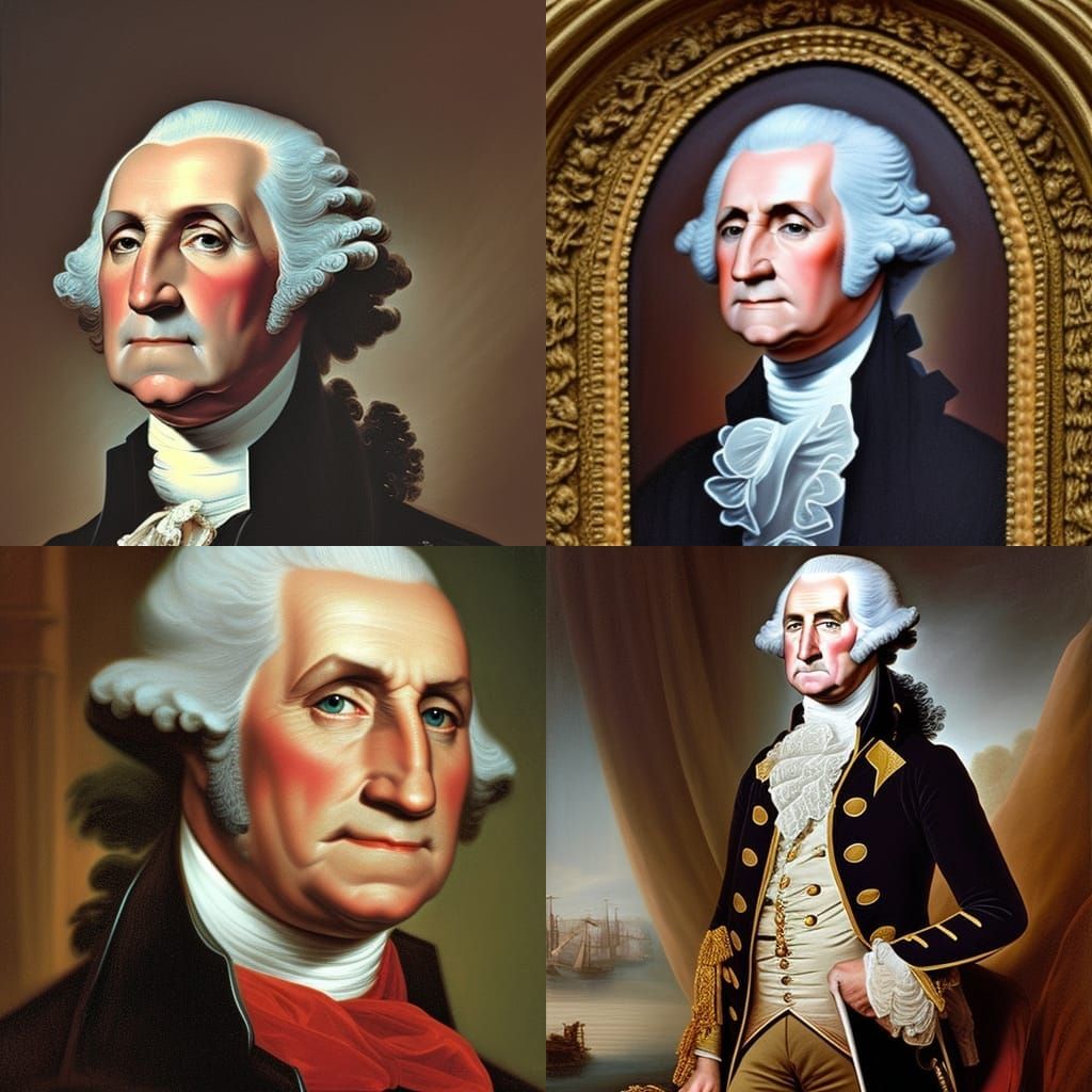 George Washington in the style of a Jim Henson muppet, hyperrealism ...