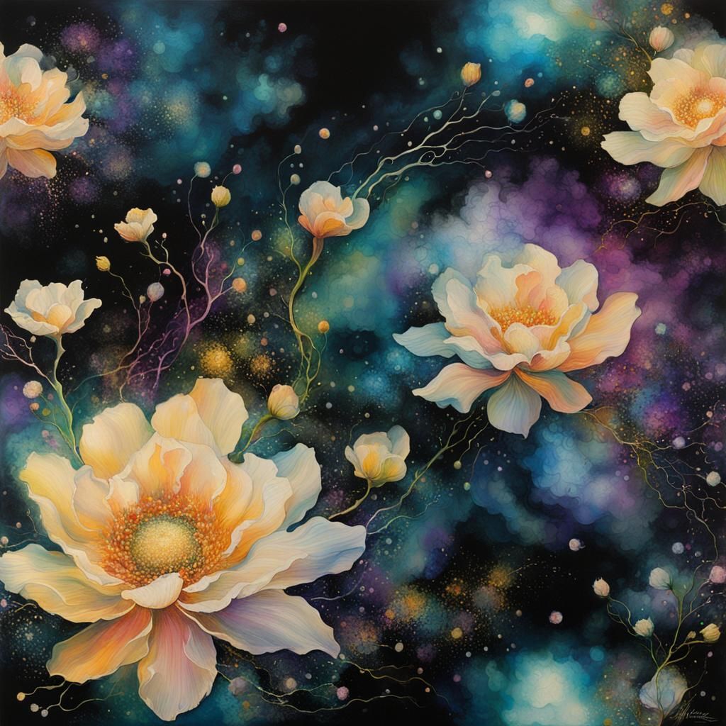 Luminous Flowers - AI Generated Artwork - NightCafe Creator