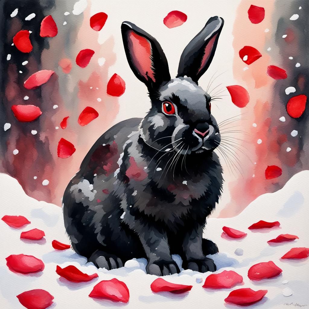 Midnight the bunny - AI Generated Artwork - NightCafe Creator