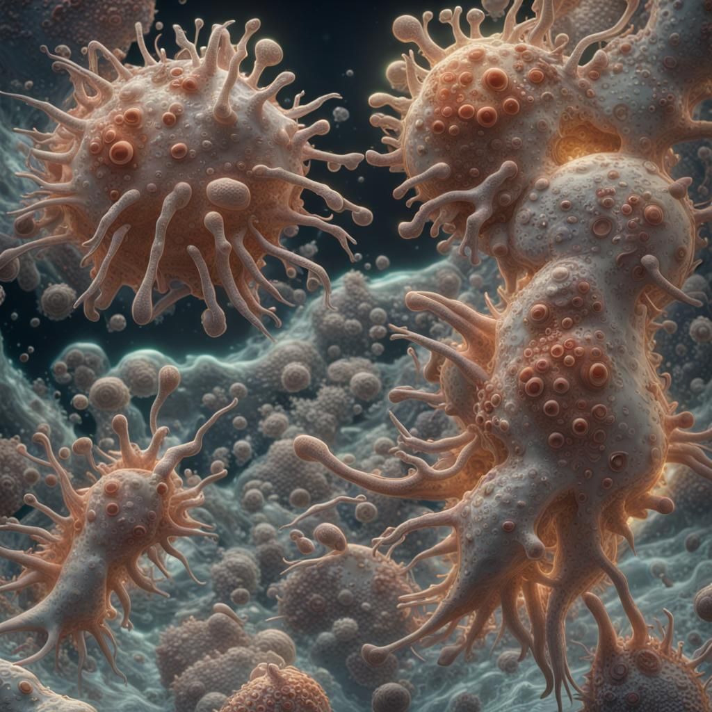 amoeba, art by James Cameron, Ridley Scott, RTX enhanced CGI render ...