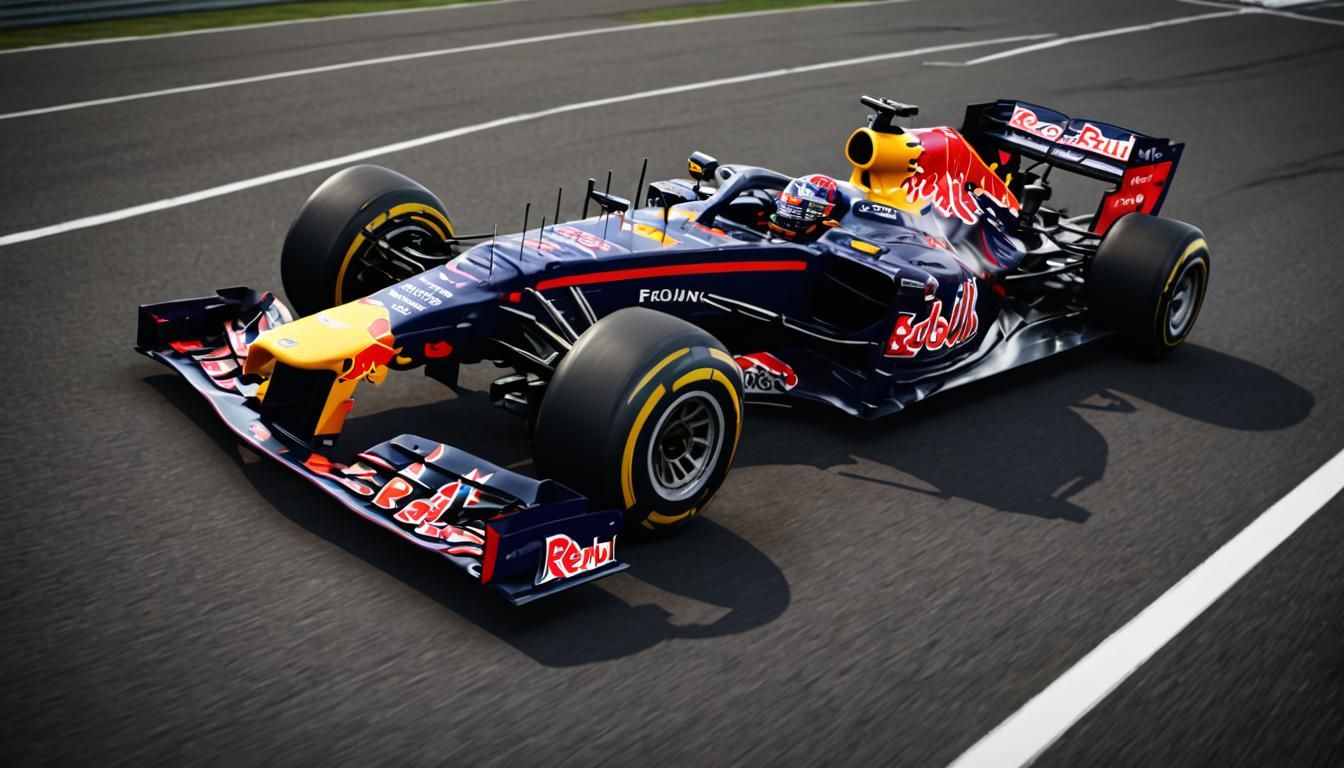 A hyperrealistic image of [F1 Red Bull Racing Team Car], rendered in a ...