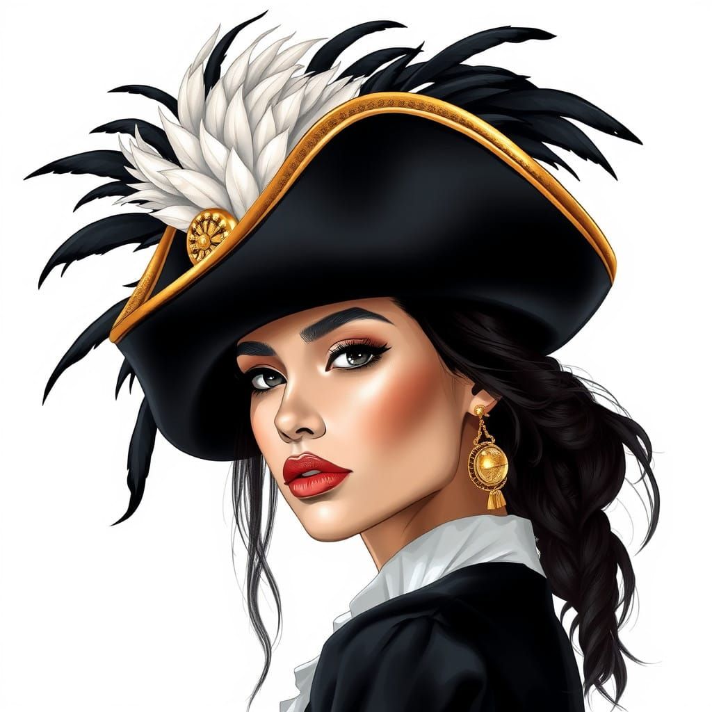 Elegant Pirate Captain's Hat in Art Deco Style - AI Art