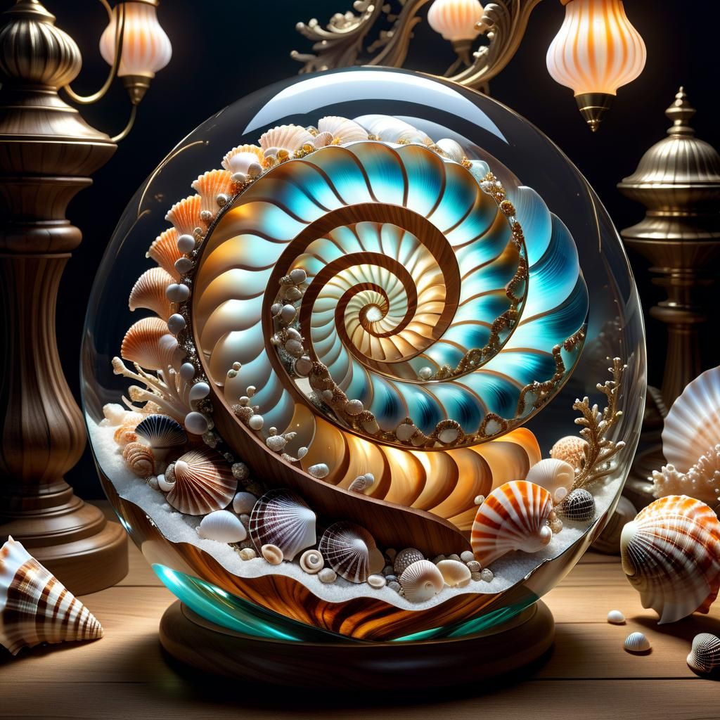 glass Shellfish sculpture - AI Generated Artwork - NightCafe Creator