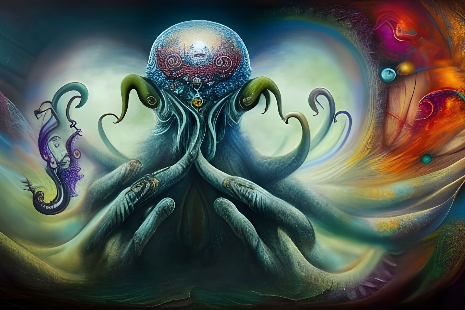 Cosmic Cthulhu Beast (I) - AI Generated Artwork - NightCafe Creator