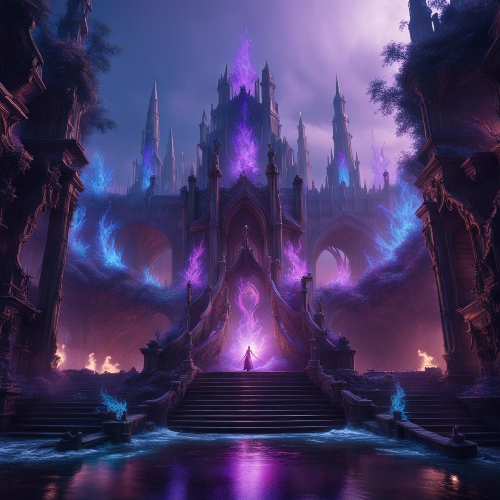 Candeld with blue and purple flames - AI Generated Artwork - NightCafe ...