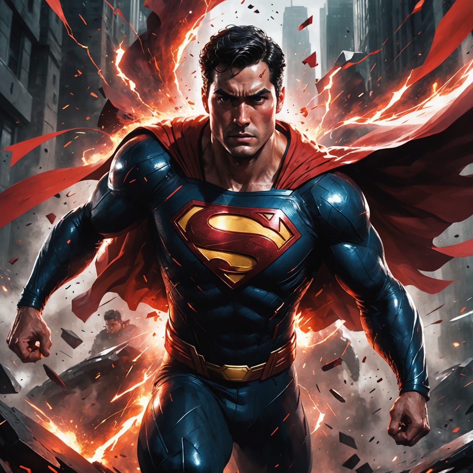 The Superman - Intricate Dark Superman Icon in Bold Composit...