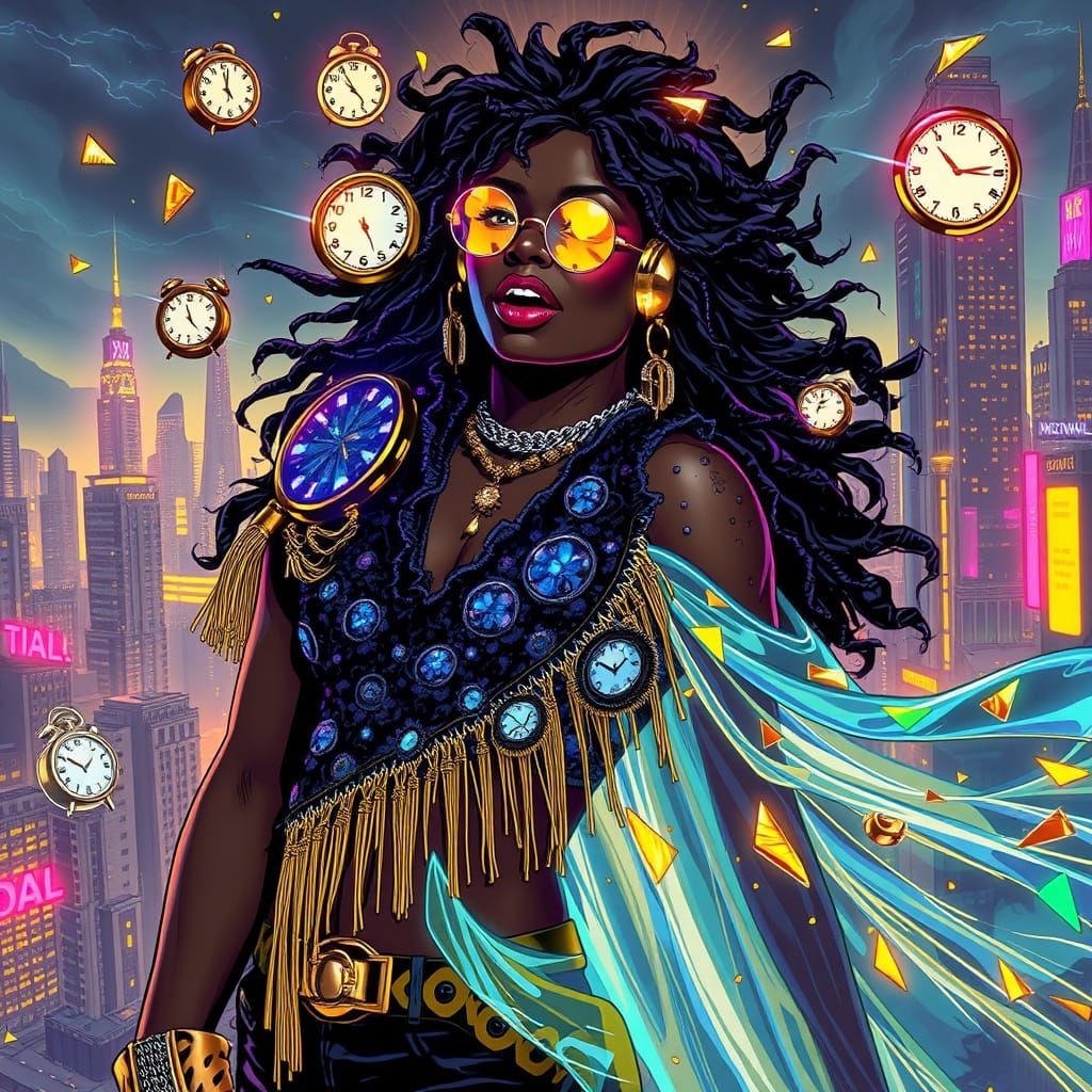 Dramatic Afrofuturist Seer in Shattered Time-Loop ... - AI Art