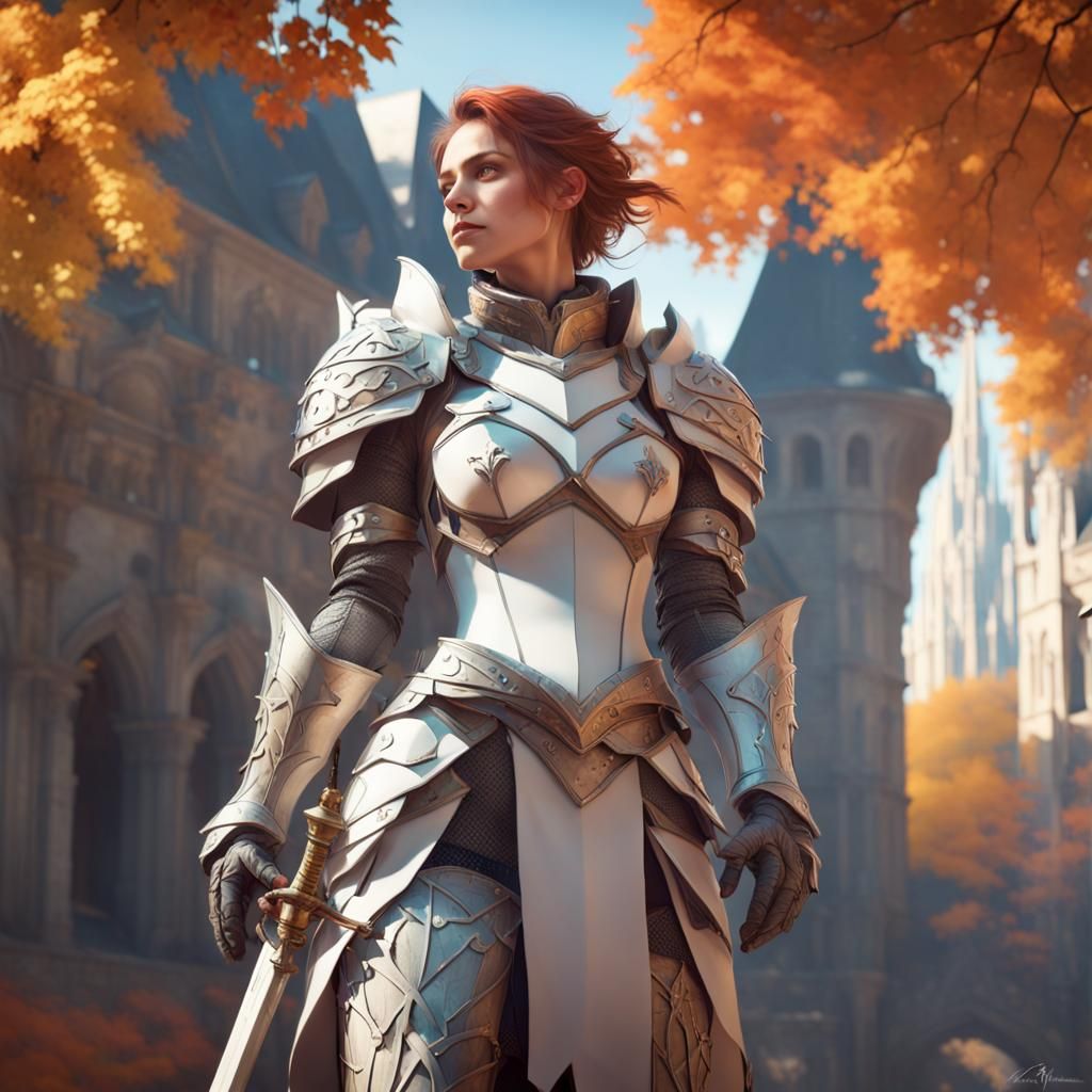 Guard of human princess in the high elven capital in autumn (1) - AI ...
