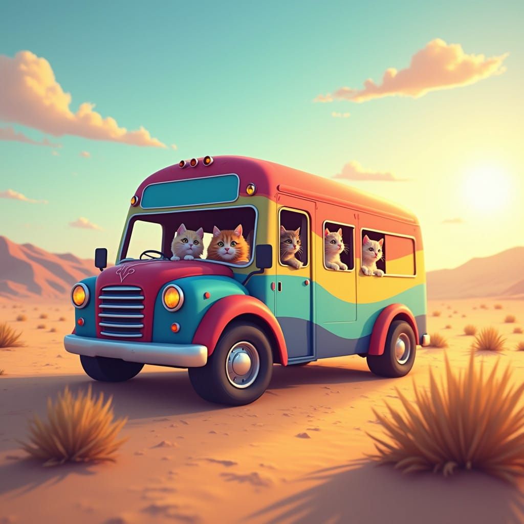 A minimalistic logo for a mobile cat adoption bus. It’s in the ...