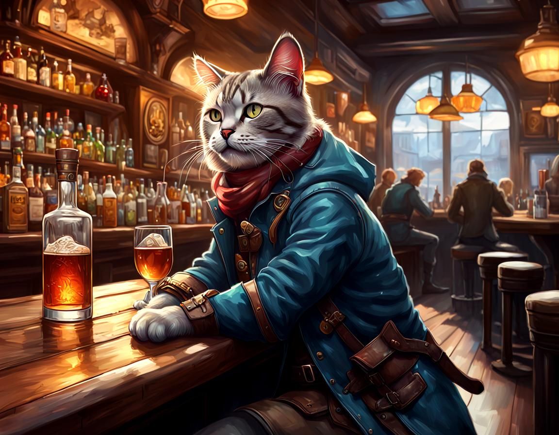 Cat bar Mr Rebel - AI Generated Artwork - NightCafe Creator