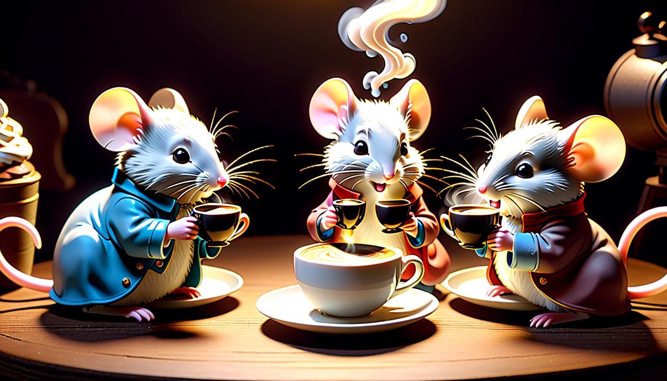 Mice Having Coffee - AI Generated Artwork - NightCafe Creator