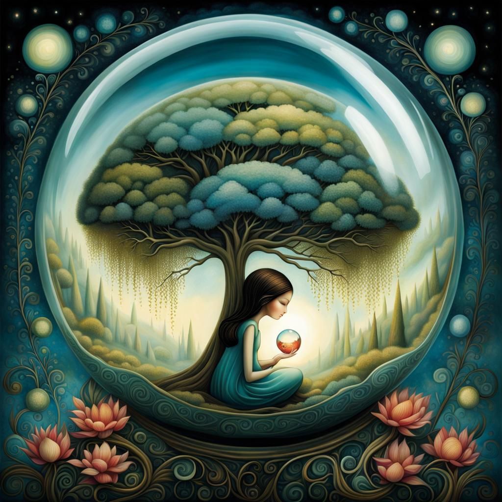 a girl dreaming : dreamscape : a majestic beautiful utopic world of ...