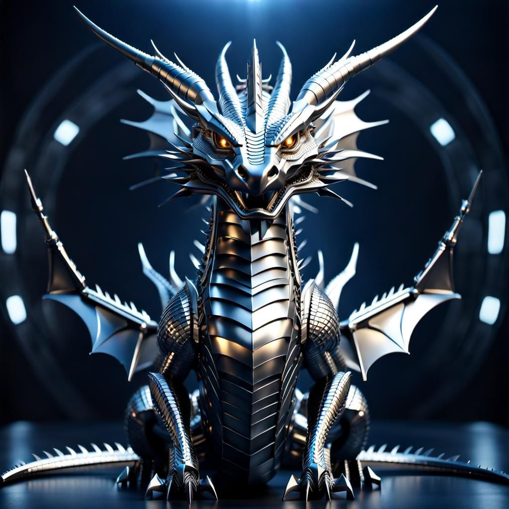 Metal Dragon made of out recycled Metal6 - AI Generated Artwork ...