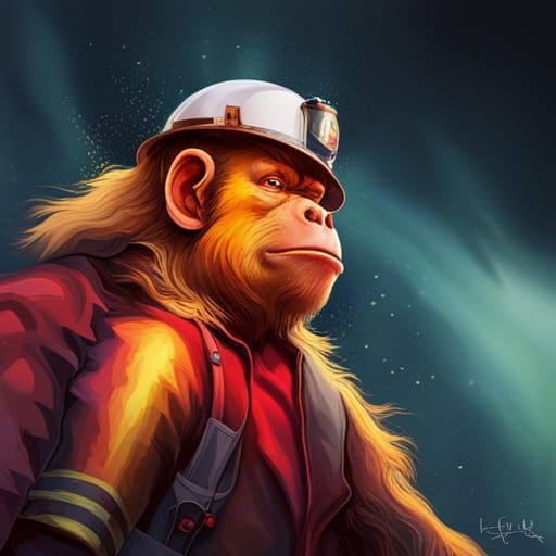 monkey firefighter - AI Generated Artwork - NightCafe Creator