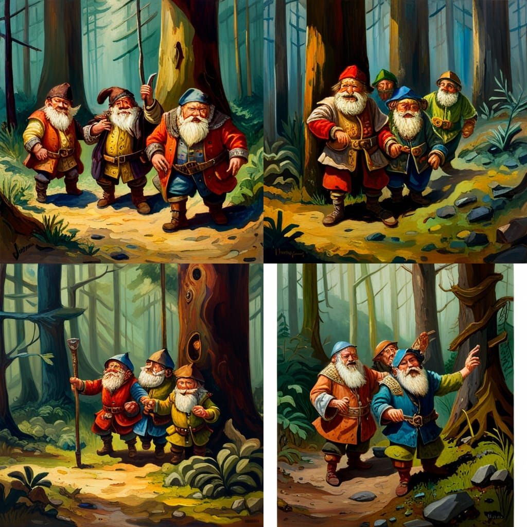 Some Dwarves laughing at me in the forest - AI Generated Artwork ...