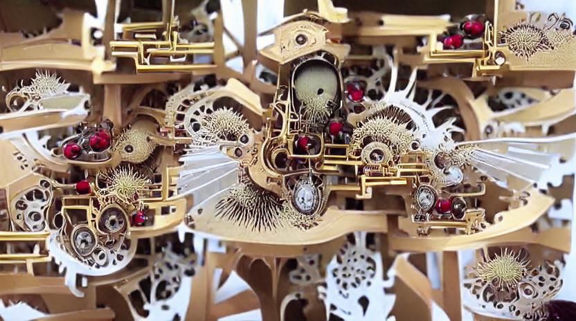 Beautifully intricate mechanical clockwork machine simulating ...