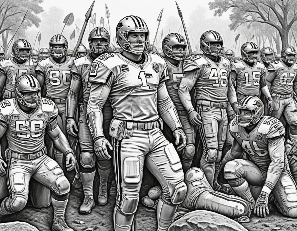 Commanders against the Chiefs and the Chiefs lose 0-40.Black and white ...