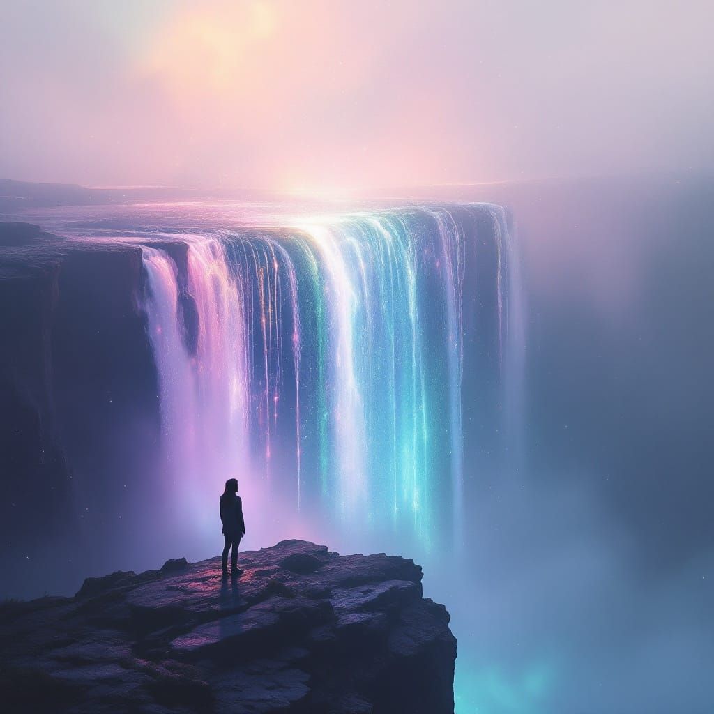 A waterfall of luminous thoughts - A waterfall of luminous t...