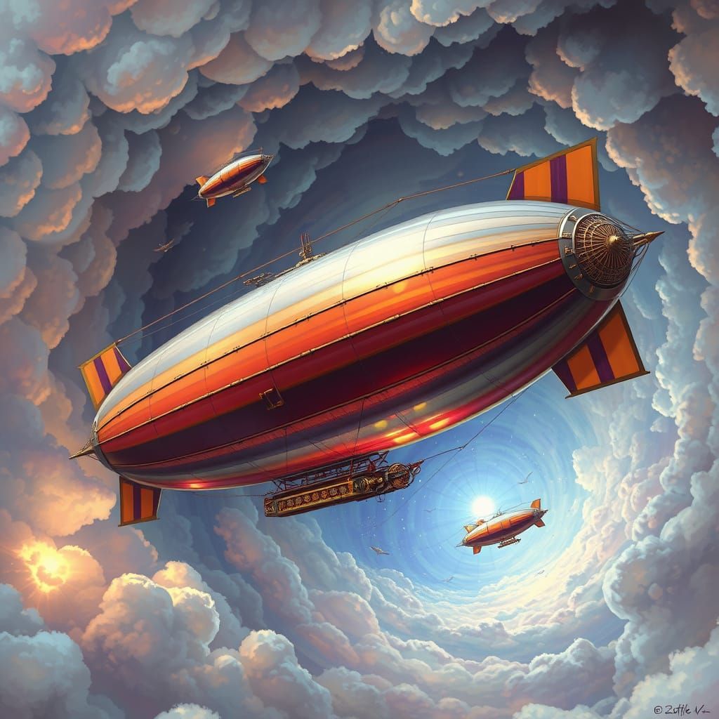 Antigravity air ships - Majestic Steampunk Airships Defy Gra...