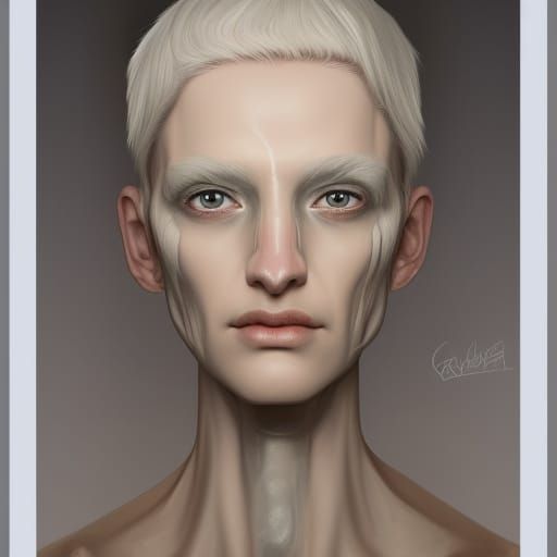 Tall White Alien - AI Generated Artwork - NightCafe Creator
