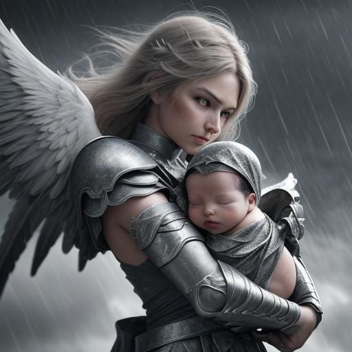 Guardian Angel shields her charge - AI Generated Artwork - NightCafe ...