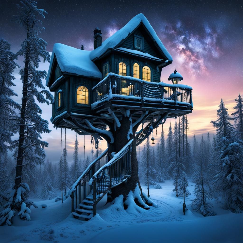 My tree house - AI Generated Artwork - NightCafe Creator