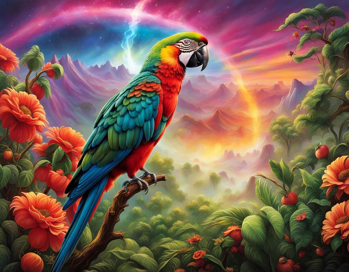 Parrot Paradise - AI Generated Artwork - NightCafe Creator