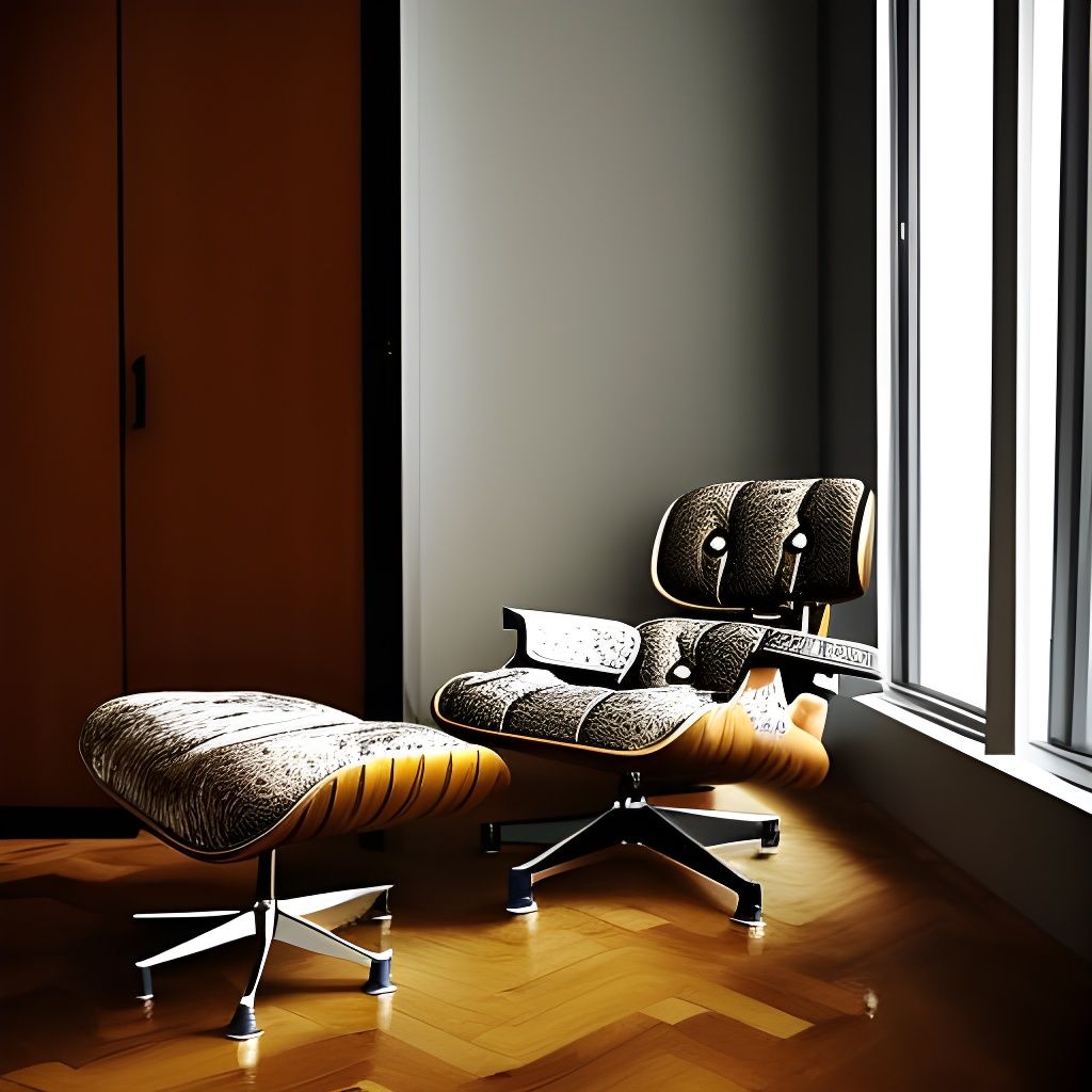 Incredibly realistic intricate photograph of a beautiful eames design ...