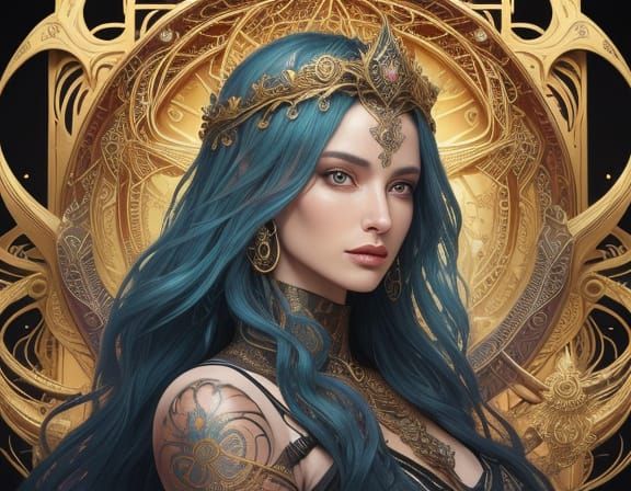 Female archangel. The mighty power of creation. Glittering. Esoteric maximalist. Extraordinarily ...