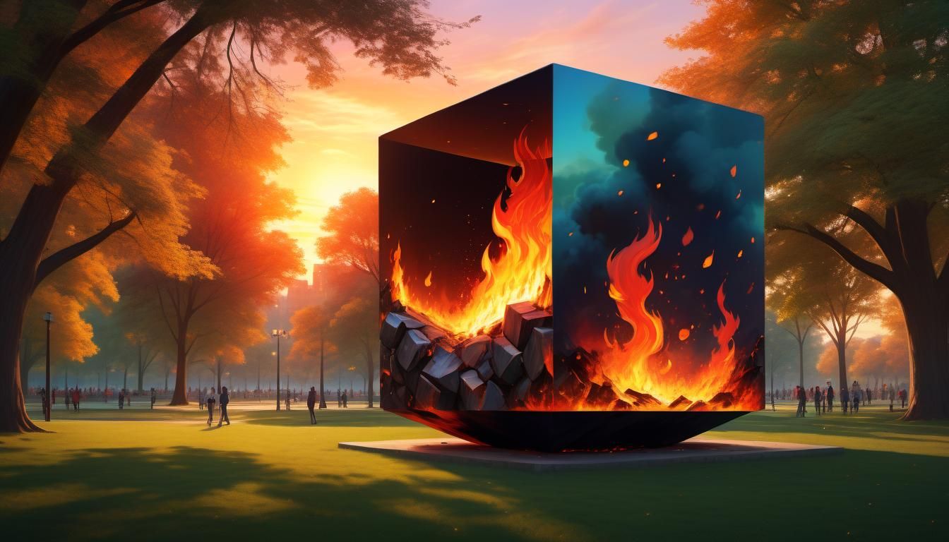 Fire Cube - AI Generated Artwork - NightCafe Creator