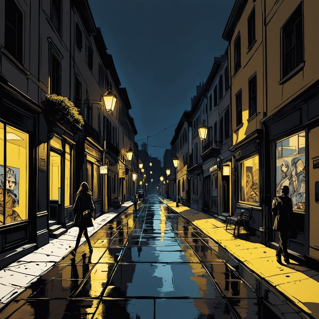 Caravaggio and Lichtenstein Fusion with Wireframe - AI Art