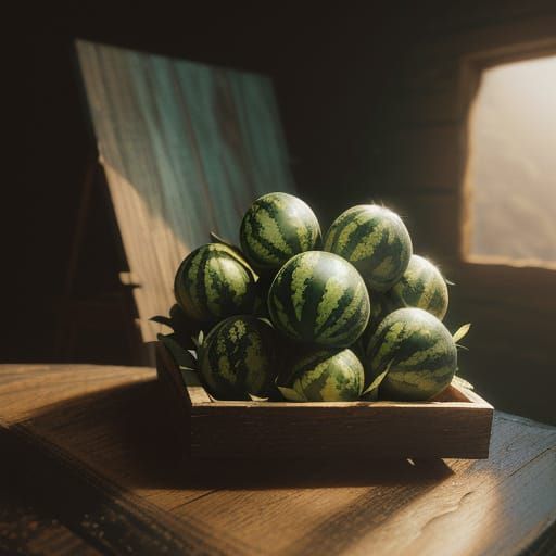 watermelons. The watermelons are square