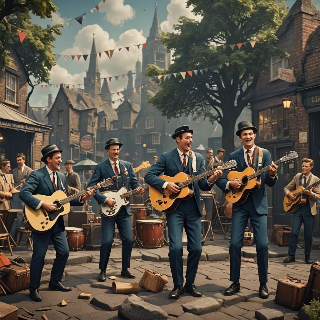 A British skiffle band in the Fifties - AI Generated Artwork ...