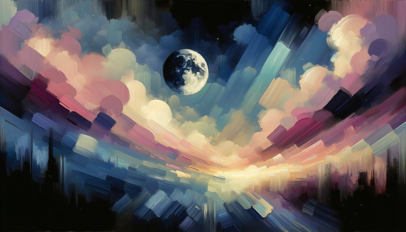 A Rising Moon. Pastel Black & blue scale Black & Blue & Purple & Pink ...