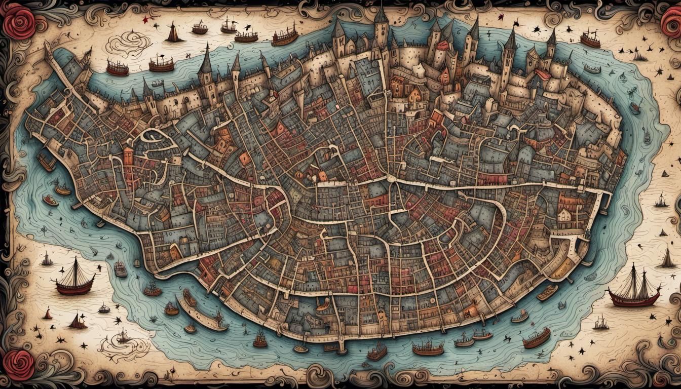 Medieval Map - AI Generated Artwork - NightCafe Creator