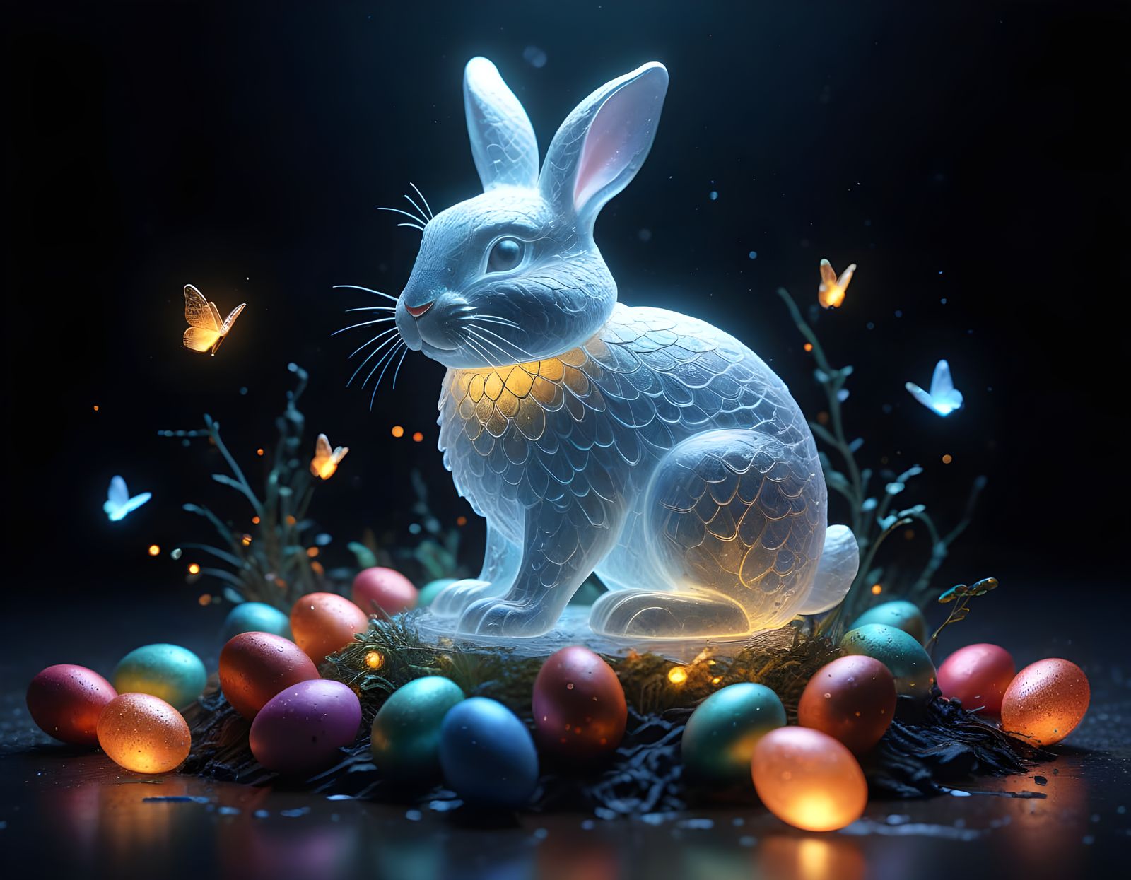 2. ice sculpture of the Easter bunny