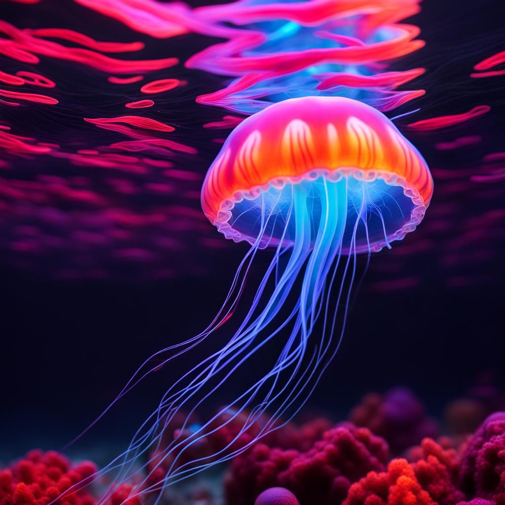 UV-reactive jellyfish - AI Generated Artwork - NightCafe Creator