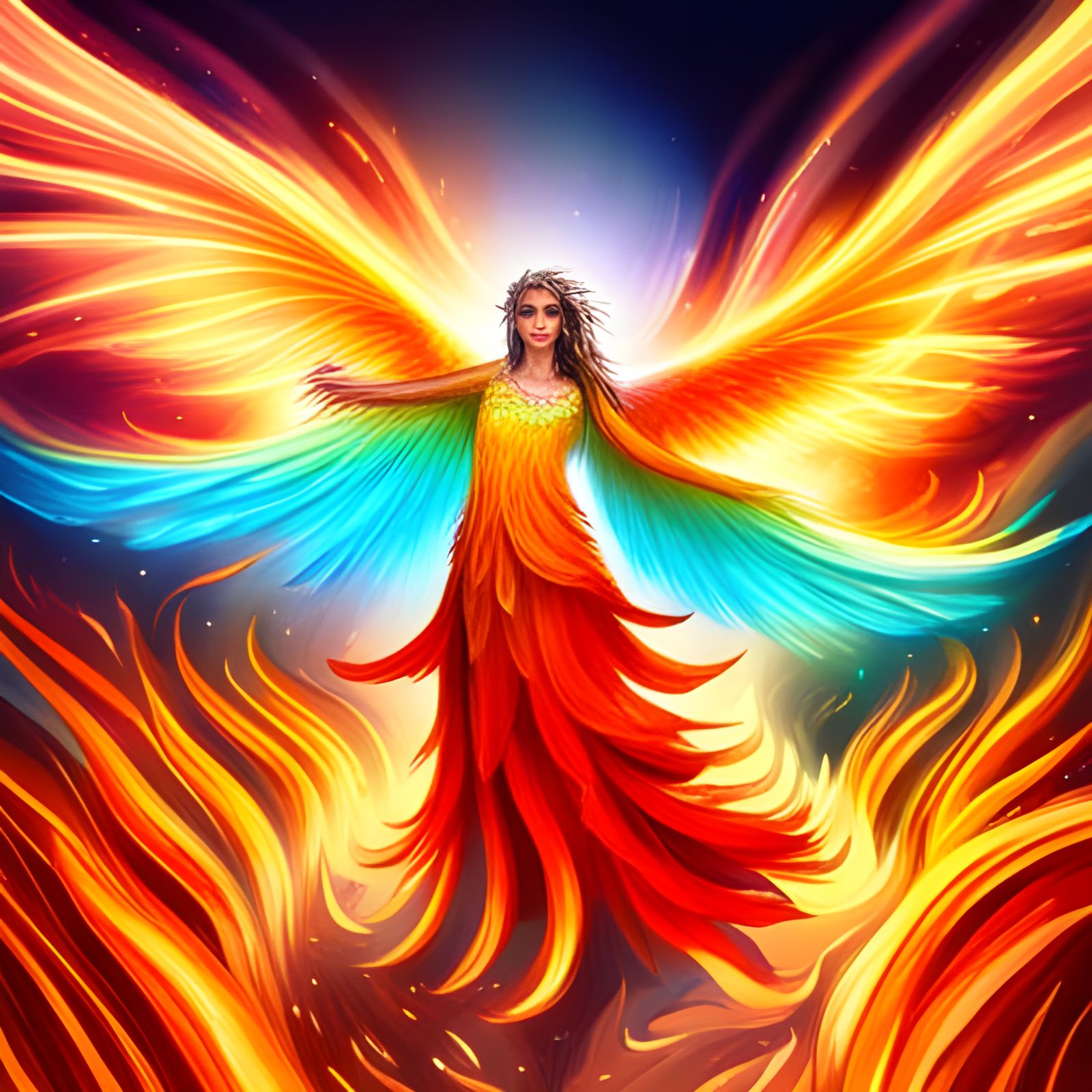 Phoenix goddess - AI Generated Artwork - NightCafe Creator