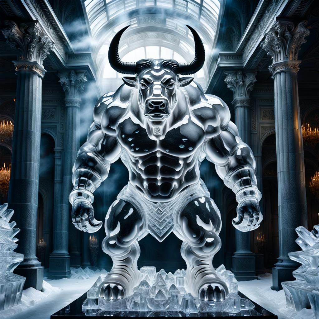 Ice Minotaur - AI Generated Artwork - NightCafe Creator