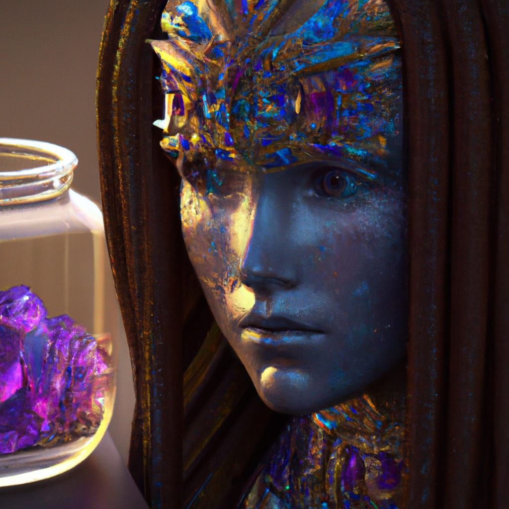 looking at crystals - AI Generated Artwork - NightCafe Creator