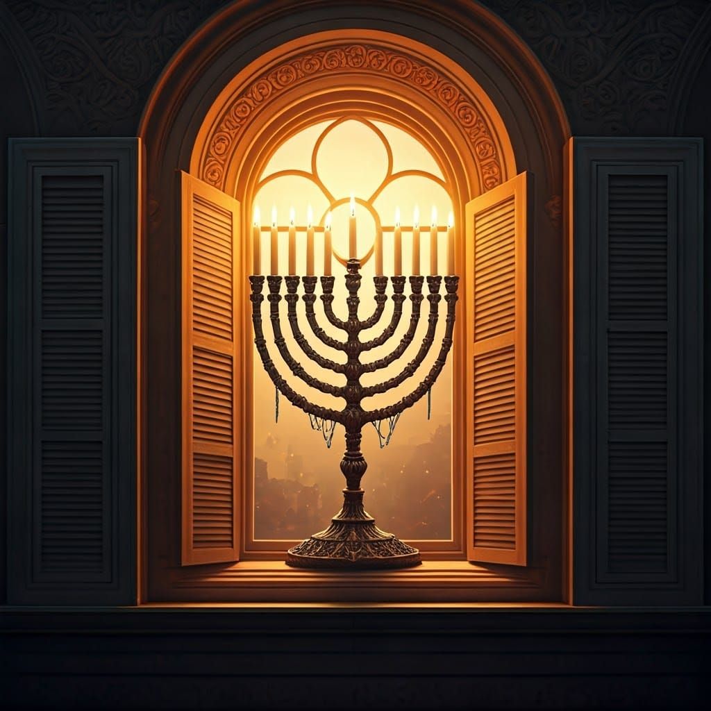 A fancy Jewish menorah s - Majestic Jewish Menorah in Grand ...