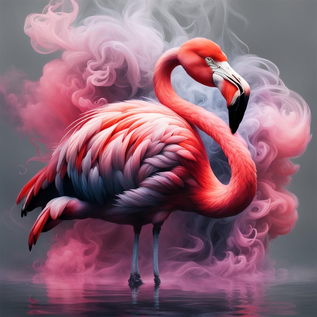 Smokey Flamingo - AI Generated Artwork - NightCafe Creator