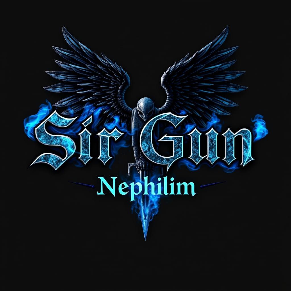 Sir Gun Nephilim Band Logo in Dark Fantasy Style - AI Art
