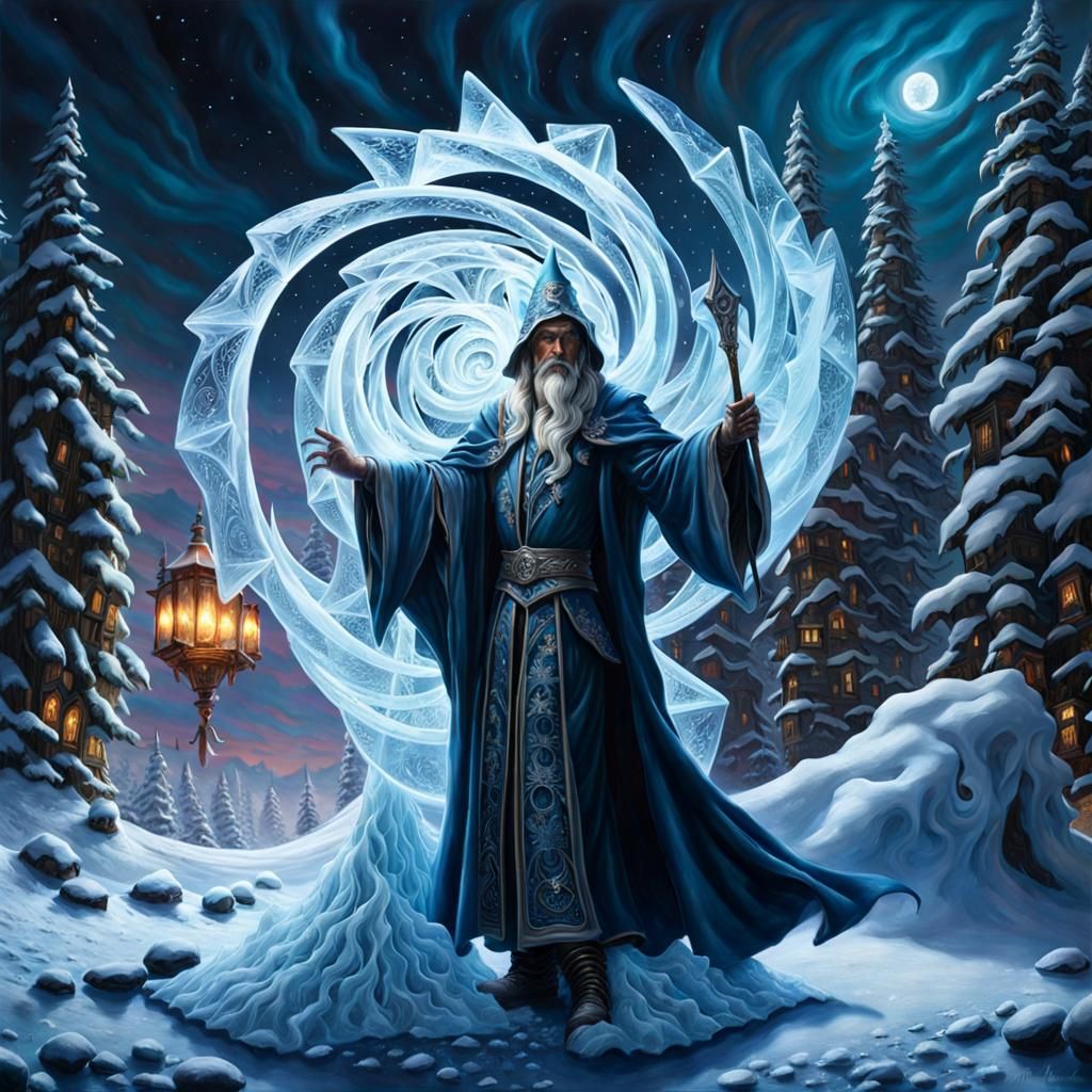 Ice Sculpture of a Magic Spell - AI Generated Artwork - NightCafe Creator