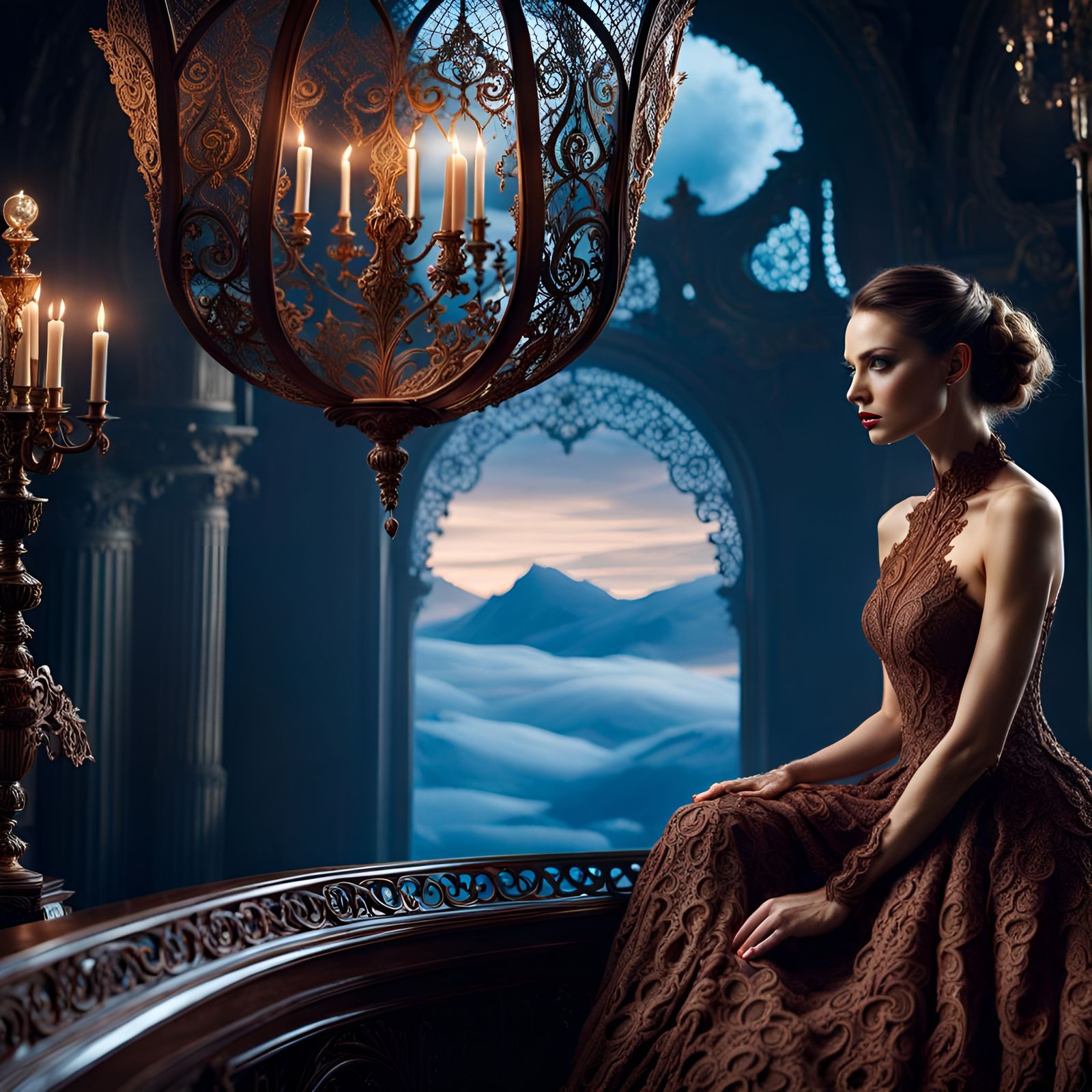 Lacy filigree fixtures in the castle of the Lady of Lace - AI Generated ...