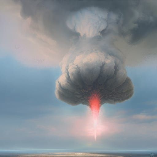 Mushroom cloud over Florida - AI Generated Artwork - NightCafe Creator
