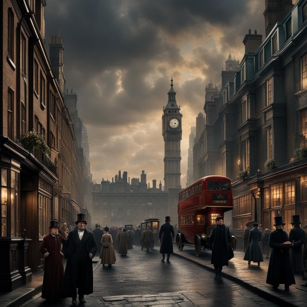 London, Charles Dickens, 1800s, Epic cinematic brilliant stunning ...