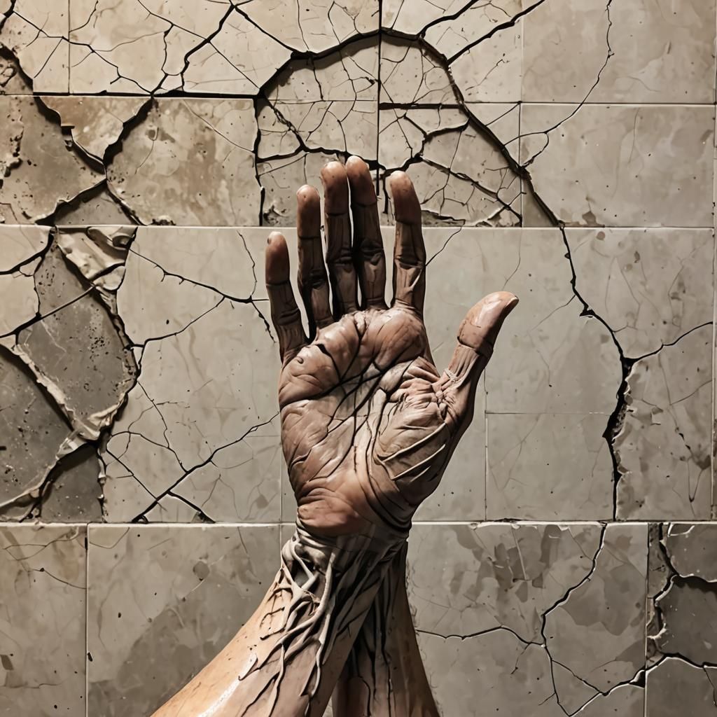 Depict a Rafaelite marble Medusa, medium shot. A young, beautiful woman ...